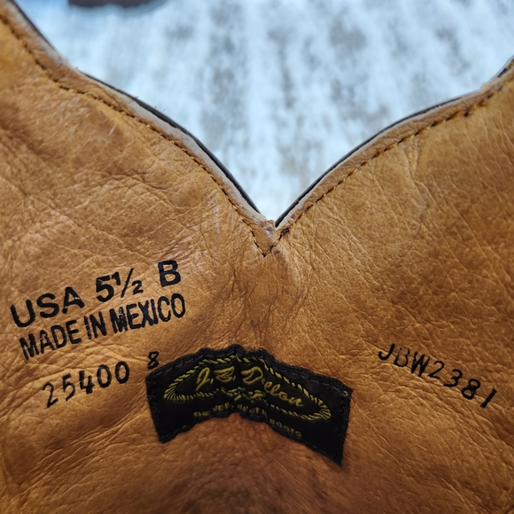 J.B. Dillon | Shoes | Nwt Jb Dillon Distressed Leather Western Cowboy Boots Floral Womens Size ...